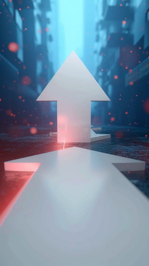 Dynamic Progression 3D Arrow Model Symbolizes Development and Direction ...