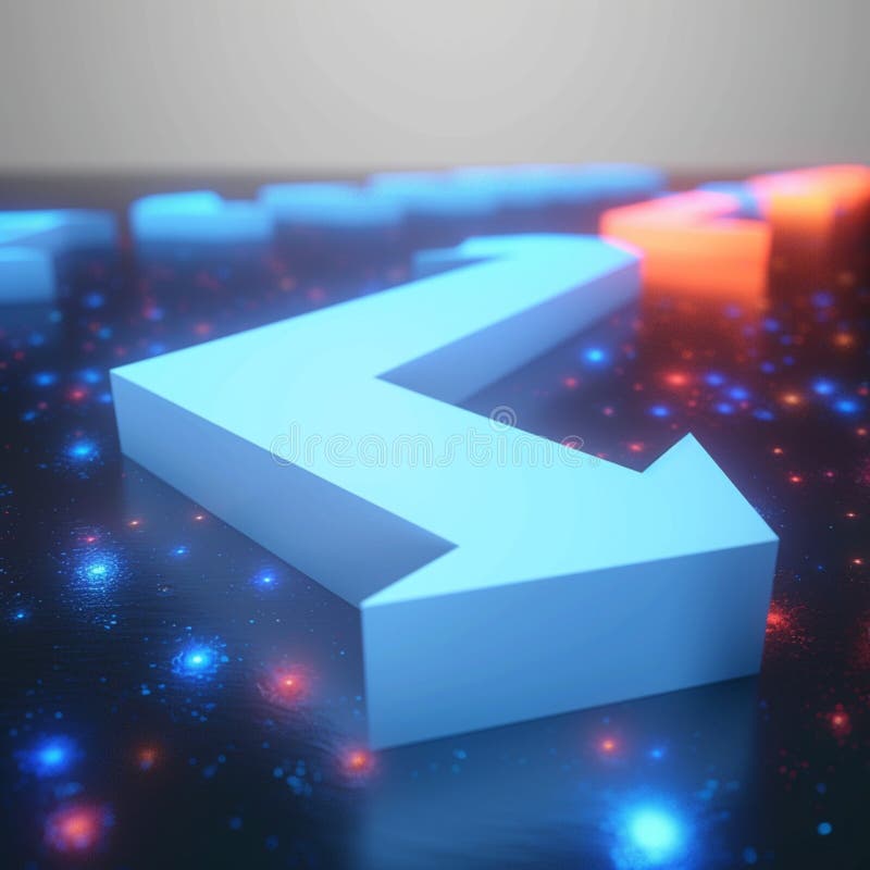 Dynamic Progression 3D Arrow Model Symbolizes Development and Direction ...