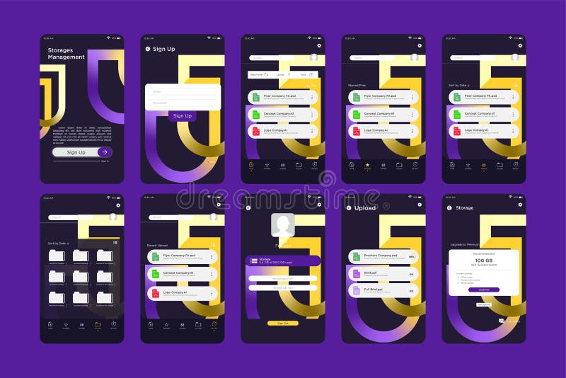 Dynamic Psychedelic Letter J Line Gradient Color Storage Management App ...