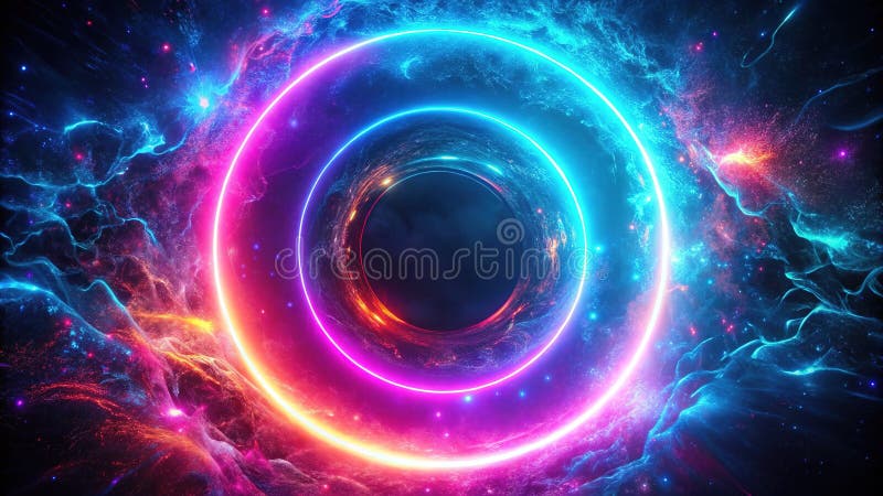 Dynamic Pulsating Neon Circle Animation Loop a Futuristic Abstract ...