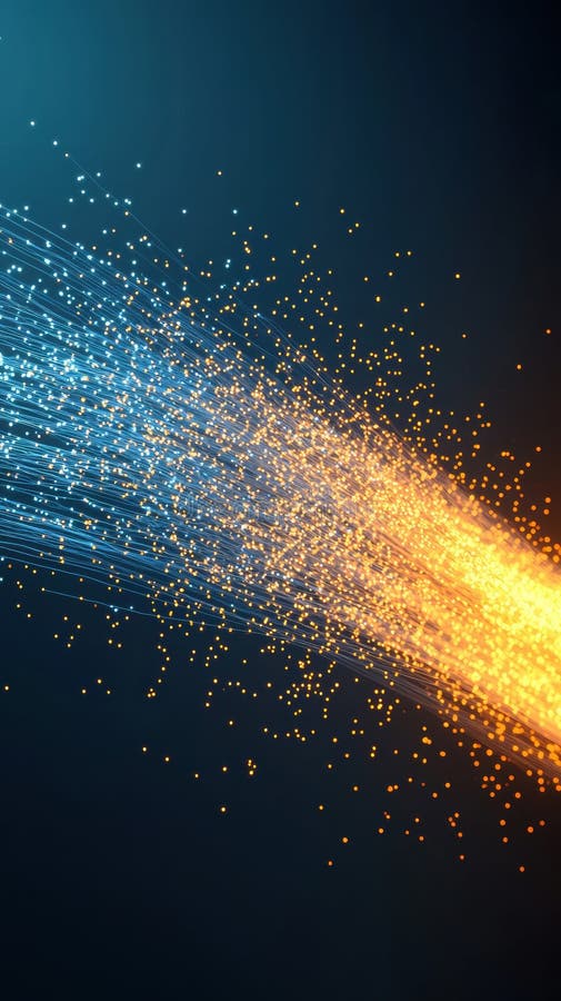 Dynamic Pulsing Energy Strands with Vertical Glow in Tech Background ...