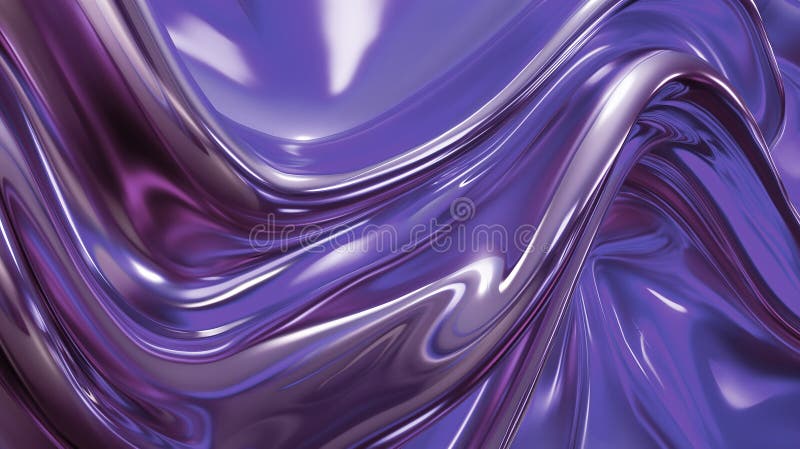 Dynamic Purple Abstract Liquid Metal Waves with Metallic Look, Perfect ...