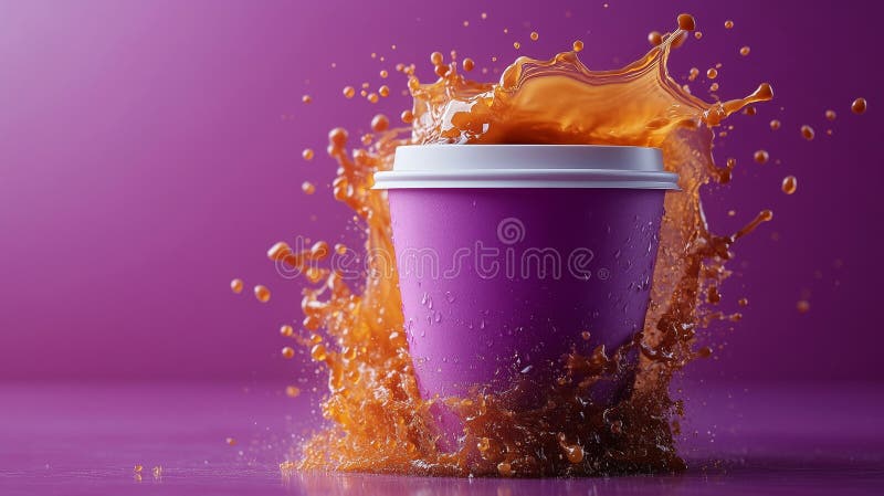 Dynamic Purple Coffee Cup Splash Stock Photos - Free & Royalty-Free ...