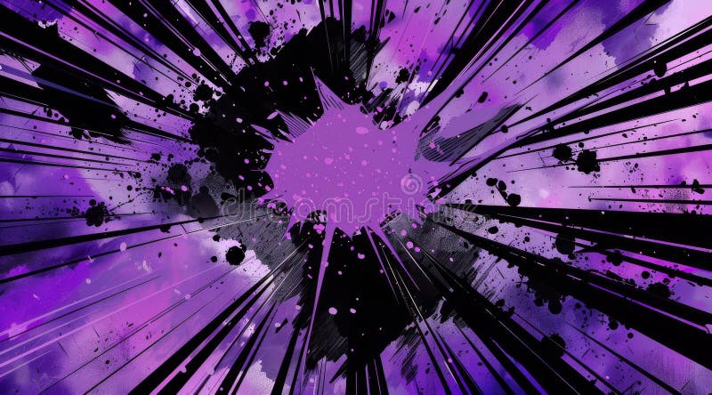 A Dynamic Purple Explosion Depicted in a Bold and Creative Comic Style ...