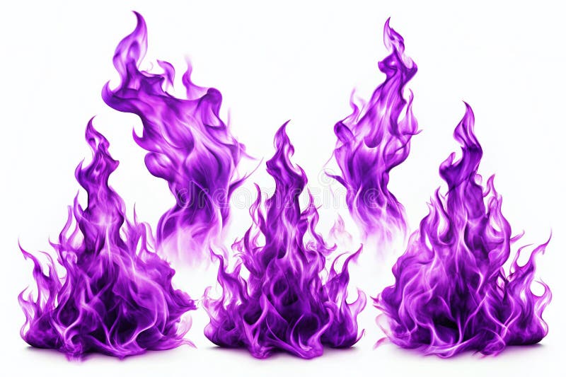 Dynamic Purple Fire Flames PNG Cutout Set Perfect for Graphic Design ...