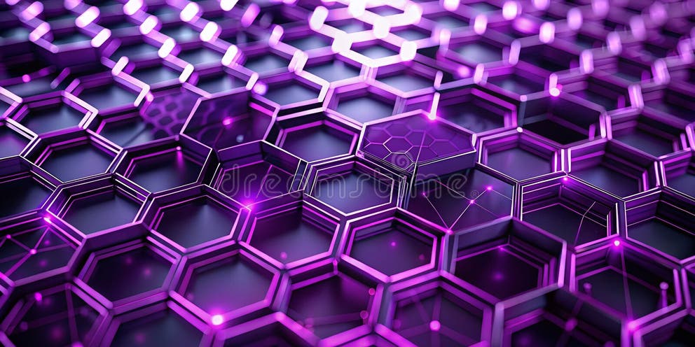 Dynamic Purple Hexagonal Network Pattern a Futuristic Digital Design ...