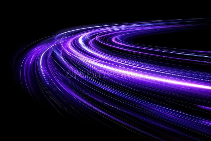 Dynamic Purple Light Trails Abstract Background Digital Art Dark ...