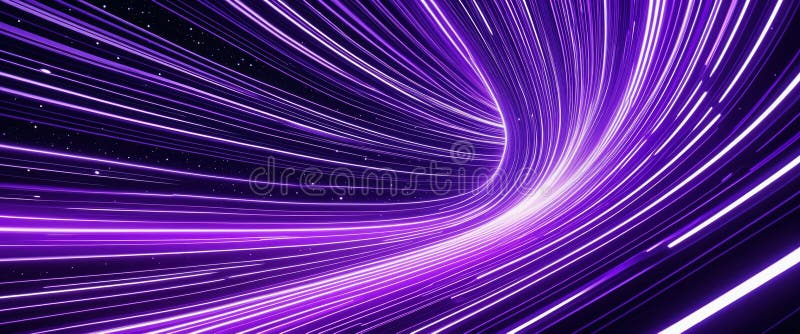 Dynamic Purple Light Trails in a Starry Night Sky Stock Photo - Image ...