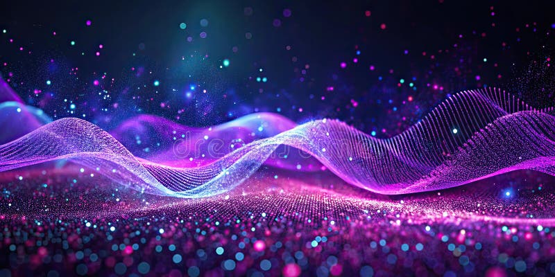 Dynamic Purple Particle Wave Animation a Futuristic Abstract Background ...