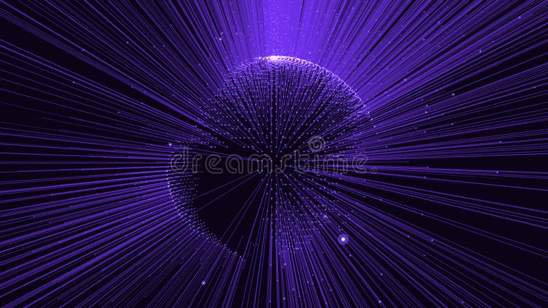 Dynamic Purple Sphere with Radiating Lines of Light Stock Footage ...