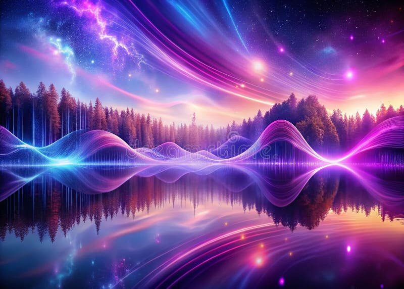 Dynamic Purple Waveforms a Vibrant Abstract Background for Digital Art ...