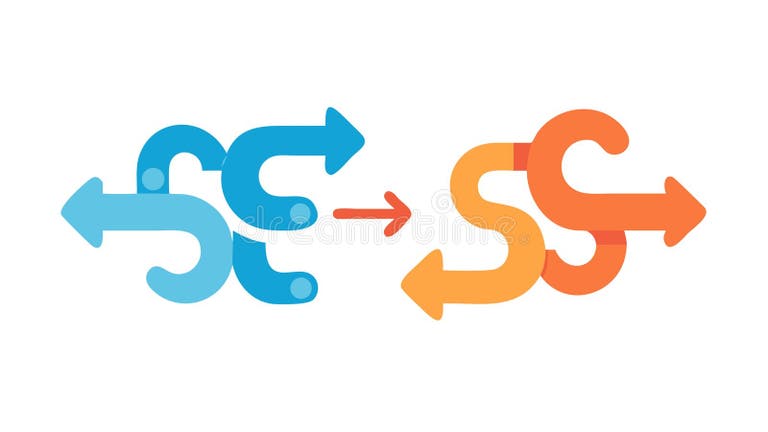 Dynamic Puzzle Pieces Transformation. Evolution Concept, Vector Design ...