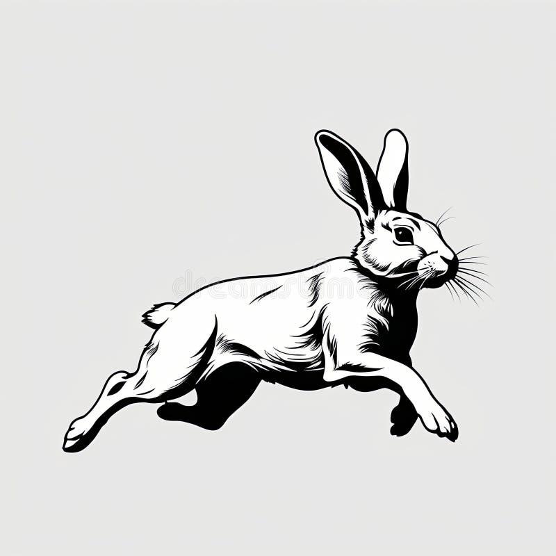 Dynamic Rabbit Jump Vector stock illustration. Illustration of movement ...