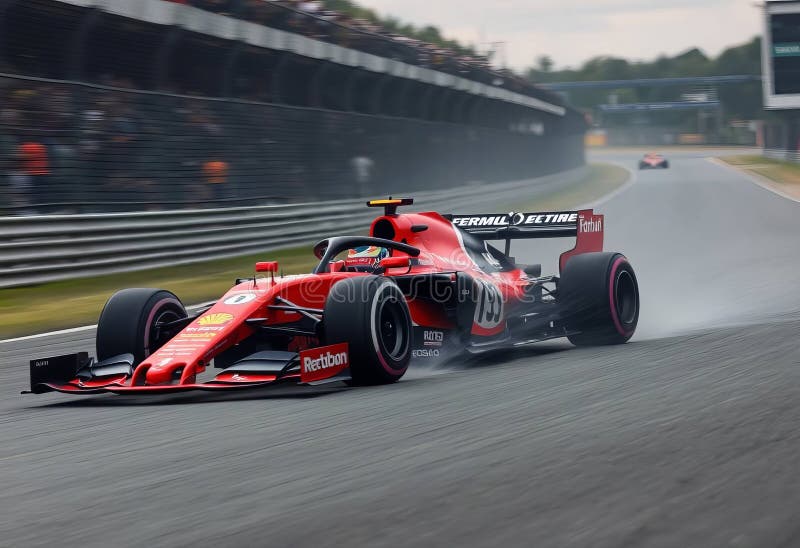 Dynamic Racing Car on Track Stock Illustration - Illustration of track ...