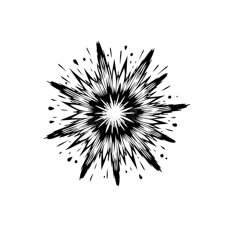 Dynamic Radial Explosion Effect with Stylized Spiky Edges Illustration ...