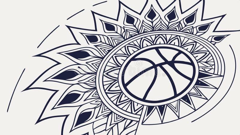 Dynamic Radial Pattern Incorporating a Basketball Element with Sharp ...