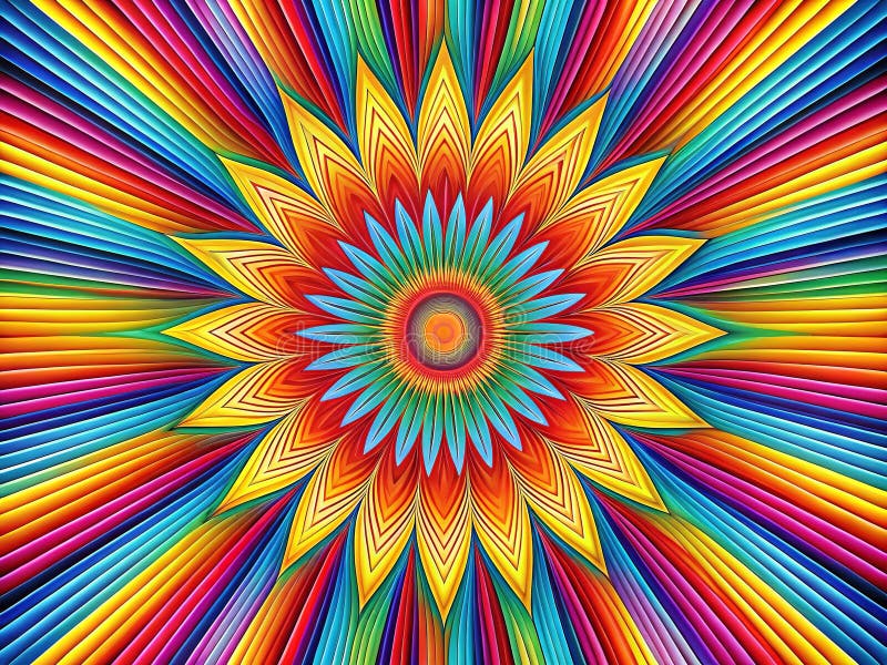 Dynamic Radiating Lines Abstract Art a Colorful Geometric Pattern ...