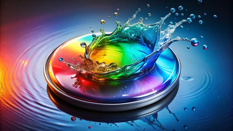 Dynamic Rainbow Button with Water Splash Effect a Futuristic UI Element for Modern Web Design ...