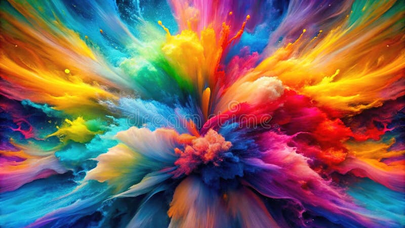 Dynamic Rainbow Paint Explosion Abstract Background a Vibrant and ...