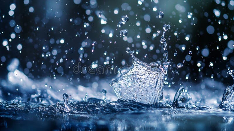 Dynamic Raindrops are Cascading Down on the Surface of the Water ...
