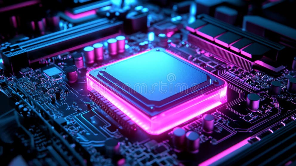 Dynamic Random Access Memory Module with Glowing Circuitry Stock Illustration - Illustration of ...