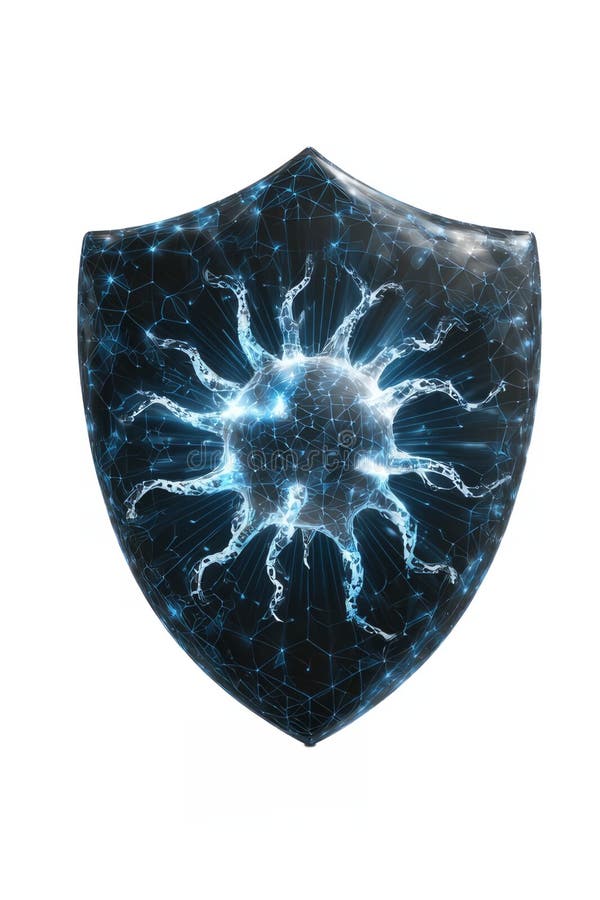 Dynamic Rays Behind a Shield Icon Immunity,protection Stock Image ...