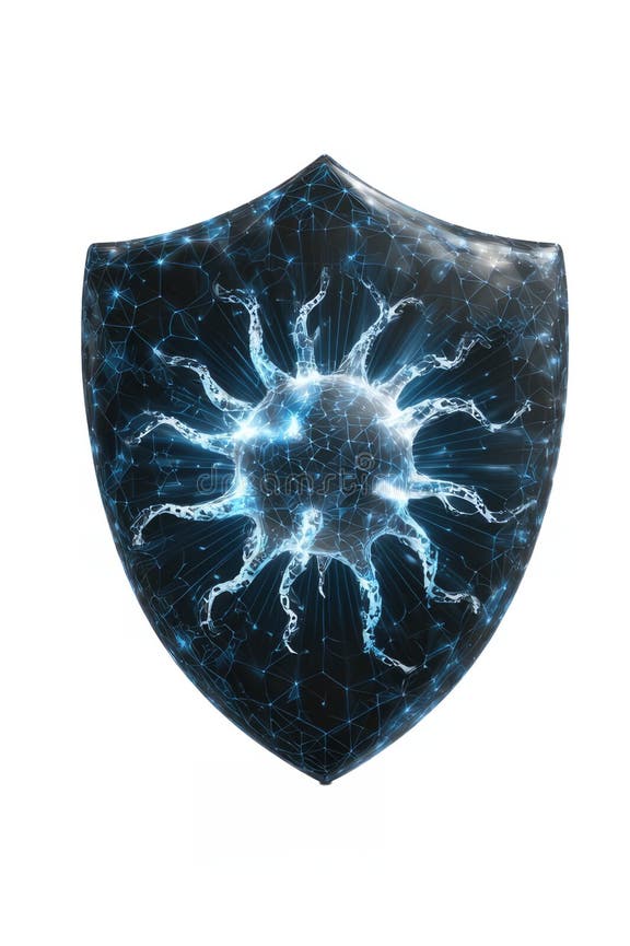 Dynamic Rays Behind a Shield Icon Immunity,protection Stock Image ...