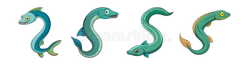 Dynamic Zigzag Eel Realistic Artwork Stock Vector - Illustration of ...