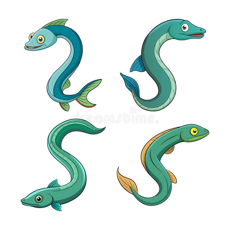 Dynamic Zigzag Eel Realistic Artwork Stock Vector - Illustration of ...