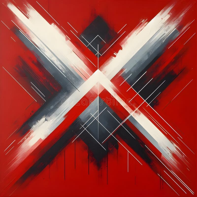 Dynamic Red Abstract Composition Stock Illustration - Illustration of ...