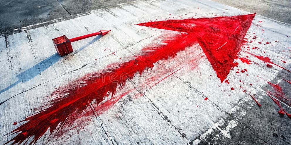 Dynamic Red Arrow Brush Stroke Texture a Grunge Background for Creative ...