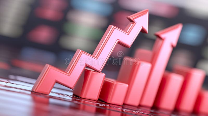Dynamic Red Arrows and Graphs Represent Economic Growth and ...