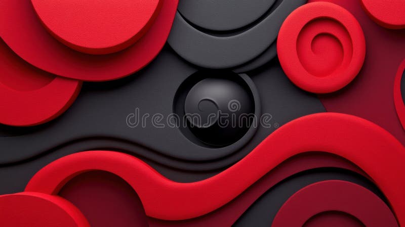 Dynamic Red and Black Abstract Shapes Create a Striking Visual Contrast ...