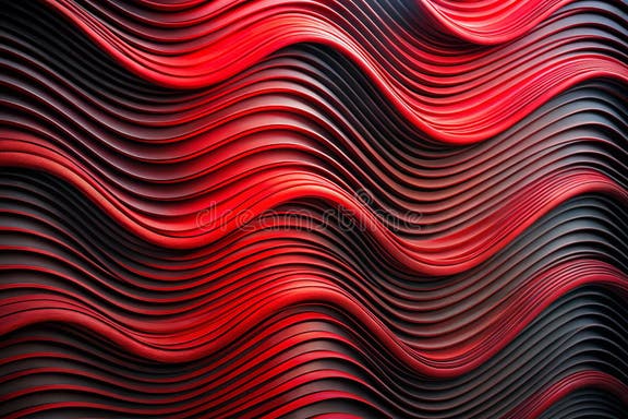 Dynamic Red and Black Abstract Wavy Lines Background a Striking ...