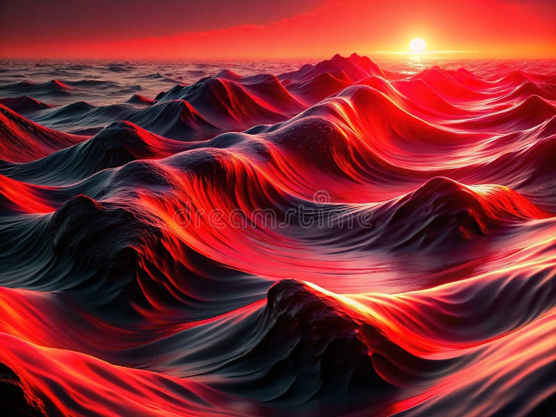 Dynamic Red and Black 3D Wave Pattern Abstract Background Design for ...
