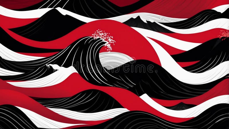 Dynamic Red and Black Layered Flow Background. AI Generated Stock ...