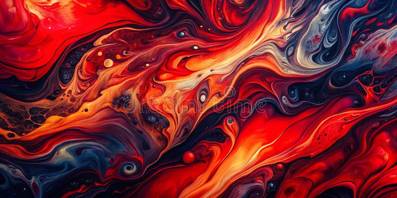 Dynamic Red and Black Wallpaper Design: Modern Fluid Shapes for Bold ...