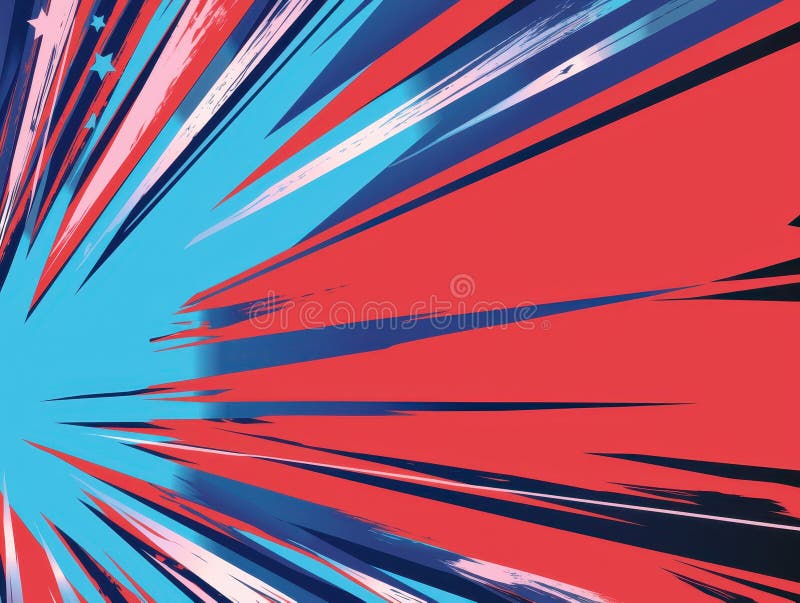 Dynamic Red and Blue Comic-style Background with Vibrant Bursts and ...