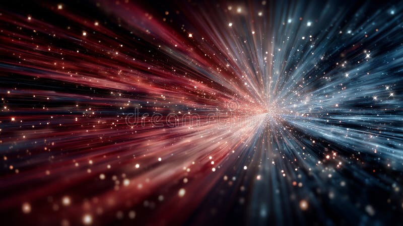 Dynamic Red and Blue Light Burst Stock Illustration - Illustration of ...