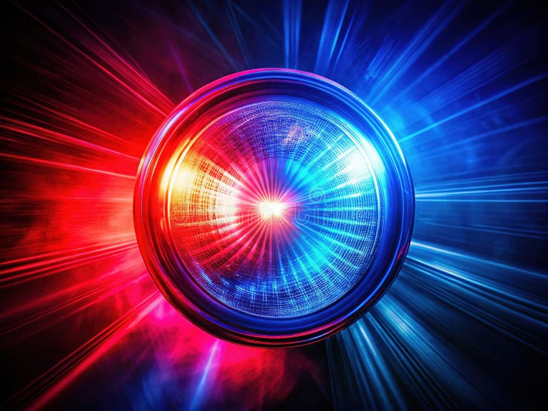 Dynamic Red and Blue Strobe Light Leaks a Futuristic Abstract ...