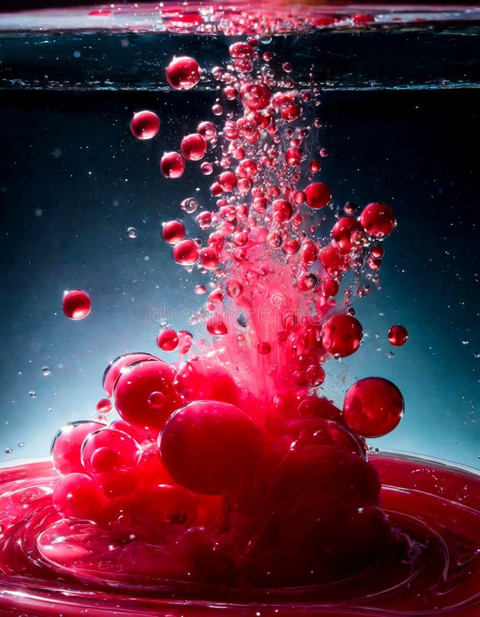 Dynamic Red Bubbles in the Water Stock Image - Image of bubbles ...