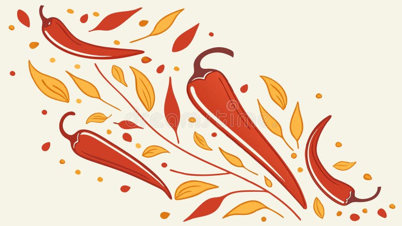 Dynamic Red Chili Peppers with Spice Elements, Hot Flavor, Vector ...