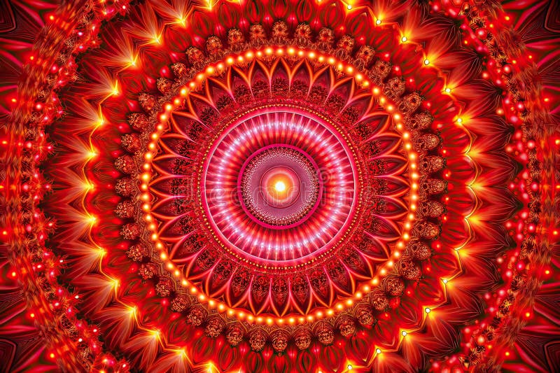 Dynamic Red Circle VJ Loop with 60Degree Radial Geometric Ripple ...
