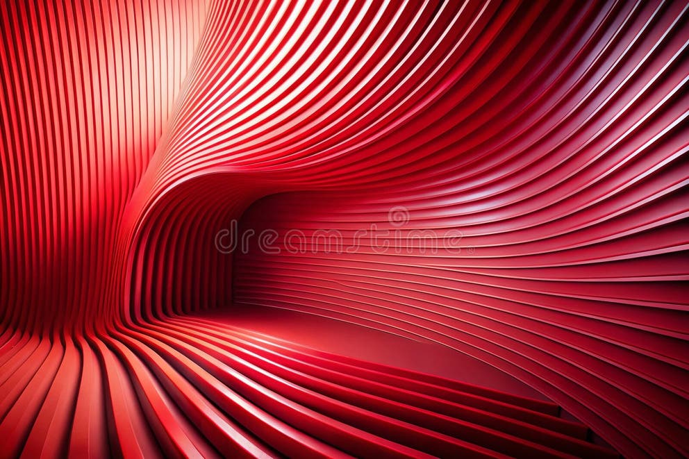 Dynamic Red Curved Striped Abstract Background a Striking Visual for ...