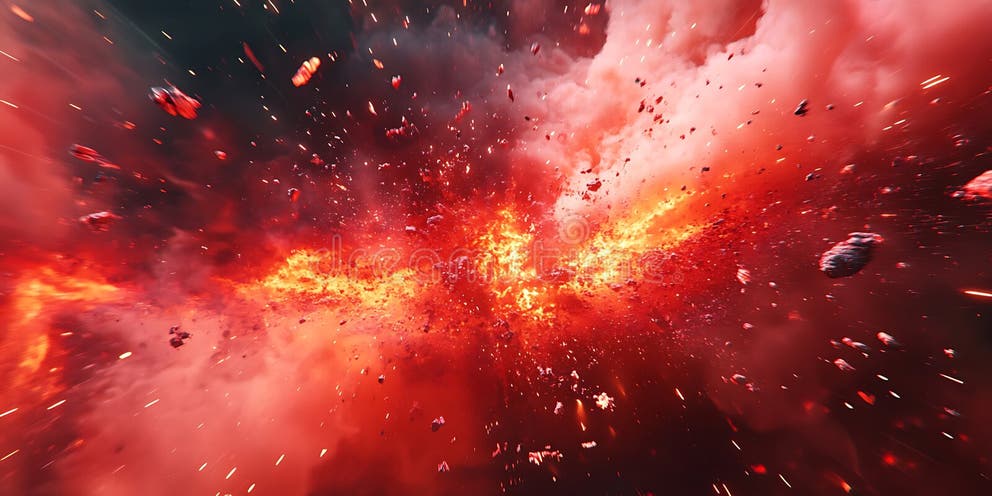 Dynamic Red Fire Explosion Frozen in Time for ActionPacked Visuals ...