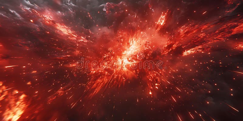 Dynamic Red Fire Explosion Frozen in Time for ActionPacked Visuals ...