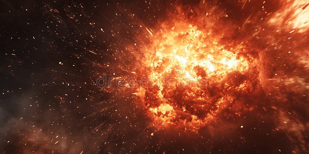 Dynamic Red Fire Explosion Frozen in Time for ActionPacked Visuals ...