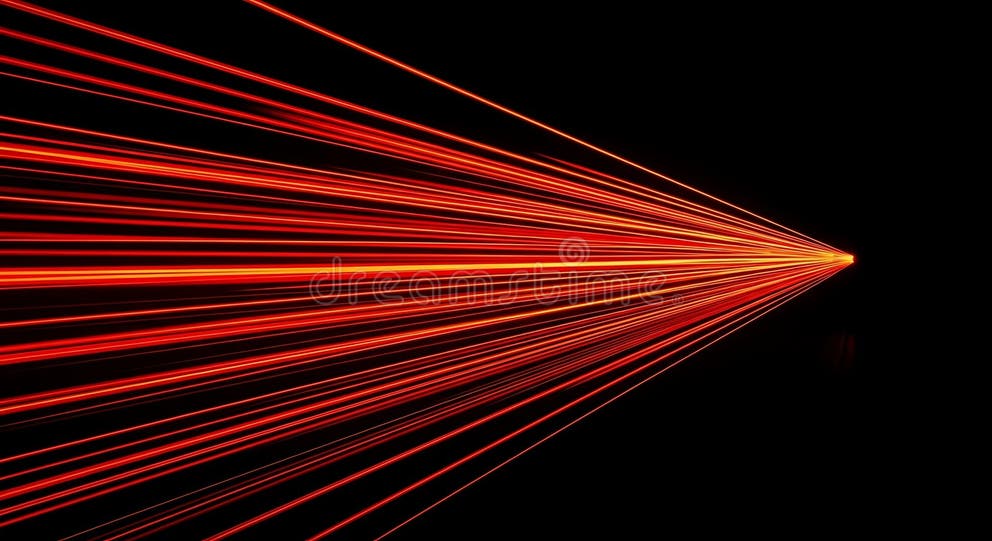 Dynamic Red Laser Beams Converging on a Single Point in the Darkness ...