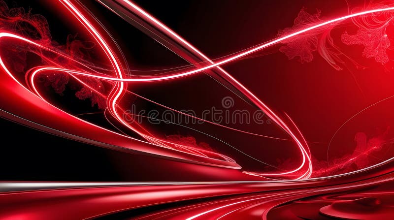 Dynamic Red Light Waves Swirl Around a Circular Black Object Creating ... Dynamic Red Light Waves Swirl Around a Circular Black Object Creating ...
