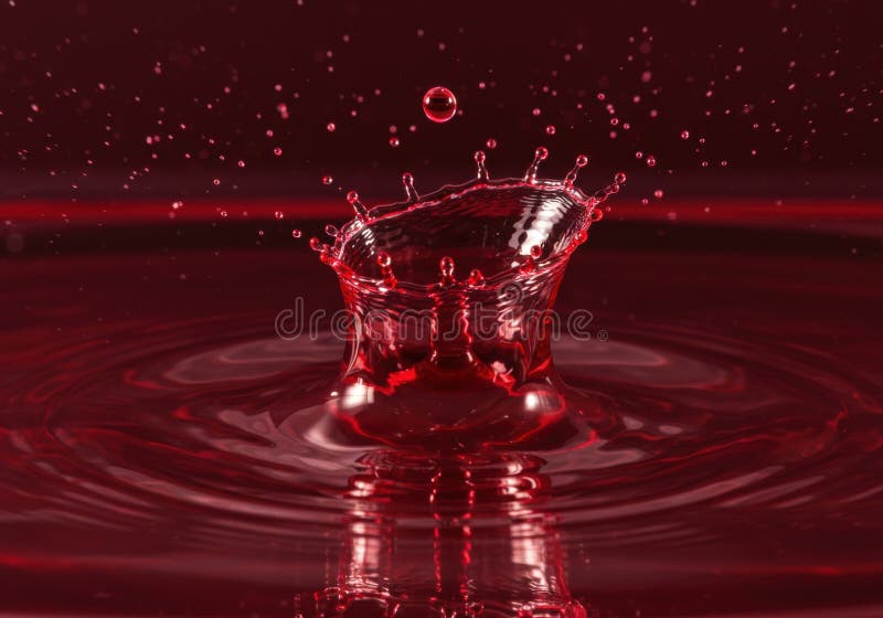 Dynamic Red Liquid Splash Capturing the Moment of Impact Stock Photo ...